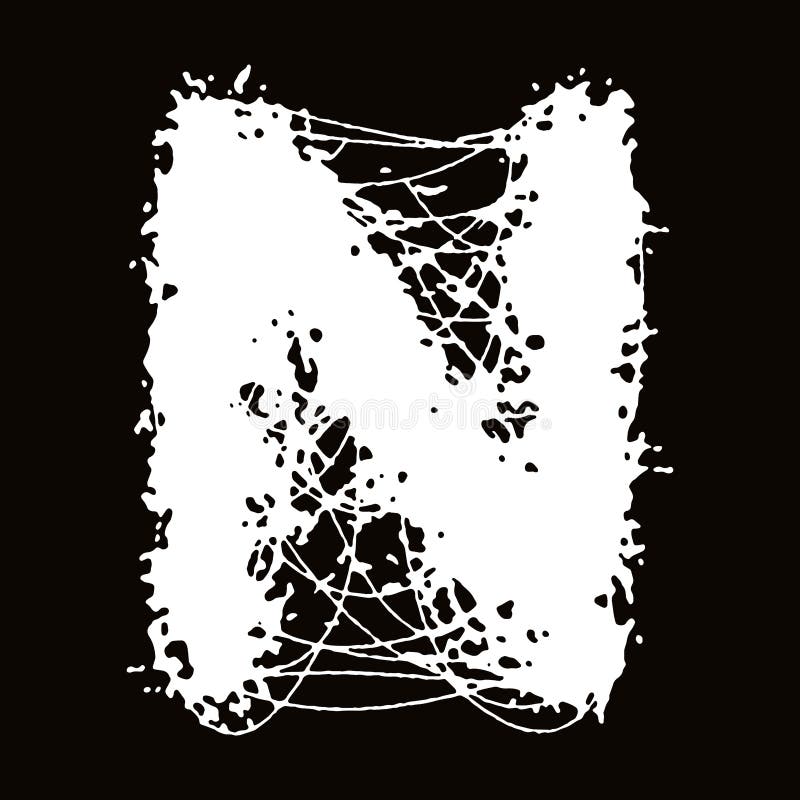 Metal Music Style Letter.White Font with Smudges. Stock Vector ...