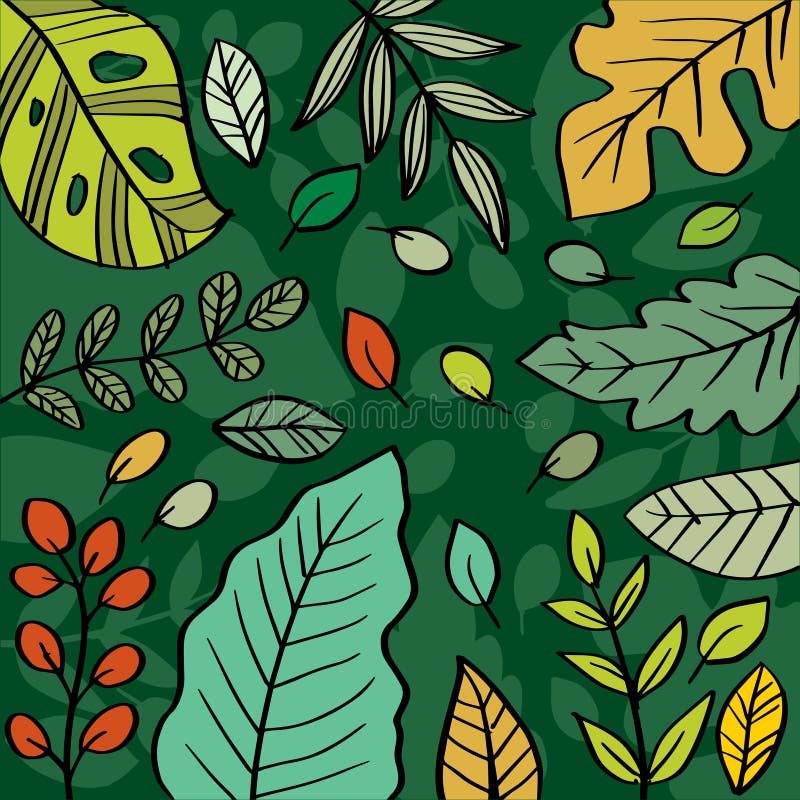Beautiful Green Leaf Background Vector Illustration Stock Illustration ...