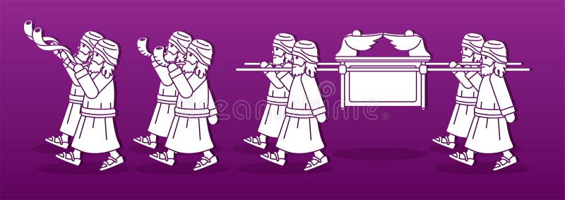 Group of Levi Carrying Ark of the Covenant Cartoon Graphic Vector ...