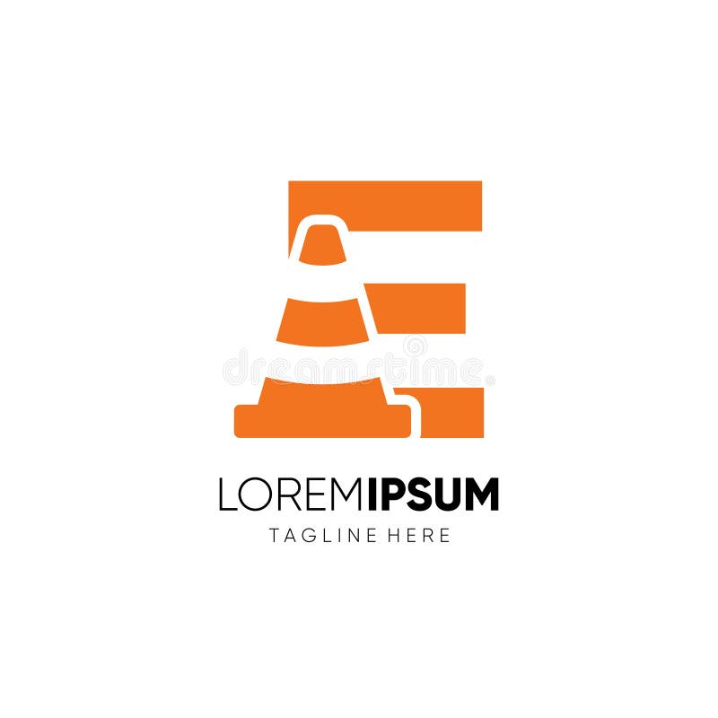 Letter E Traffic Cone Logo Design Vector Icon Graphic Emblem ...