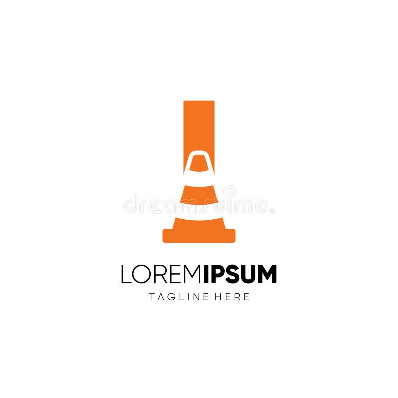 Letter I Traffic Cone Logo Design Vector Icon Graphic Emblem ...