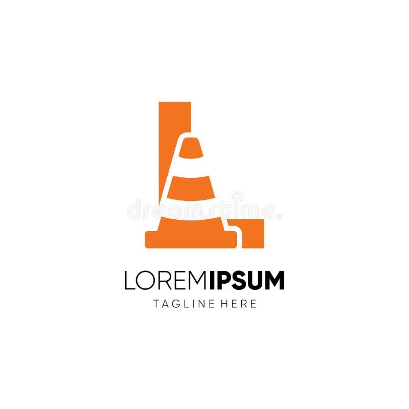 Letter L Traffic Cone Logo Design Vector Icon Graphic Emblem ...