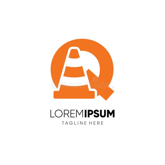 Letter Q Traffic Cone Logo Design Vector Icon Graphic Emblem ...