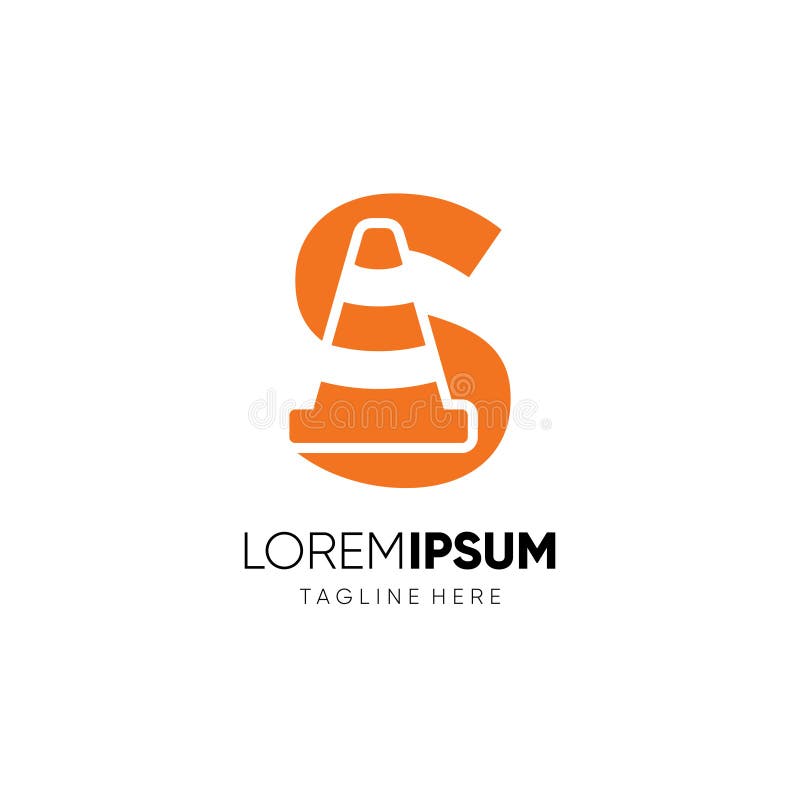 Letter S Traffic Cone Logo Design Vector Icon Graphic Emblem ...