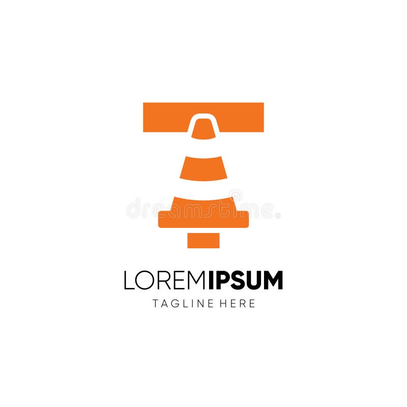 Letter T Traffic Cone Logo Design Vector Icon Graphic Emblem ...