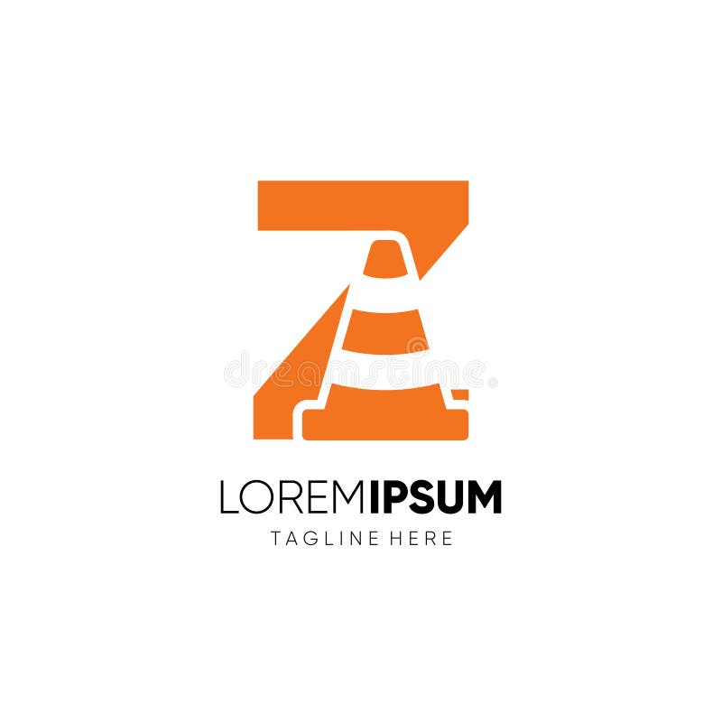 Letter Z Traffic Cone Logo Design Vector Icon Graphic Emblem ...