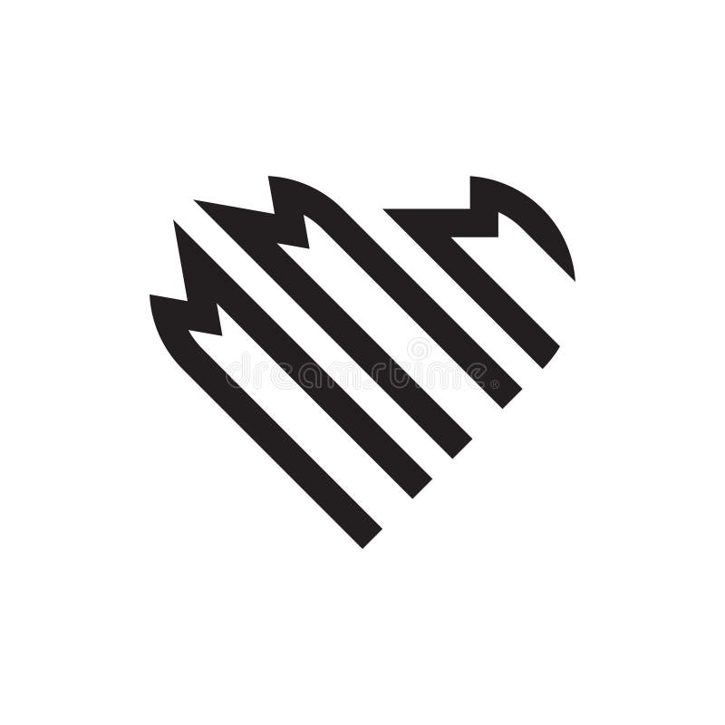 Initial Three Letter Heart Outline Logo Vector Stock Vector ...