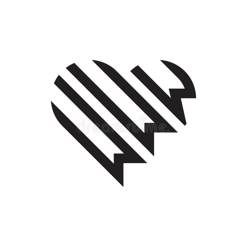 Initial Three Letter Heart Outline Logo Vector Stock Vector ...