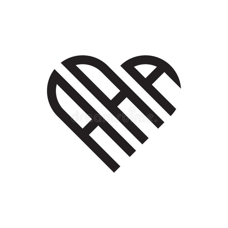 Initial Three Letter Heart Outline Logo Vector Stock Vector ...