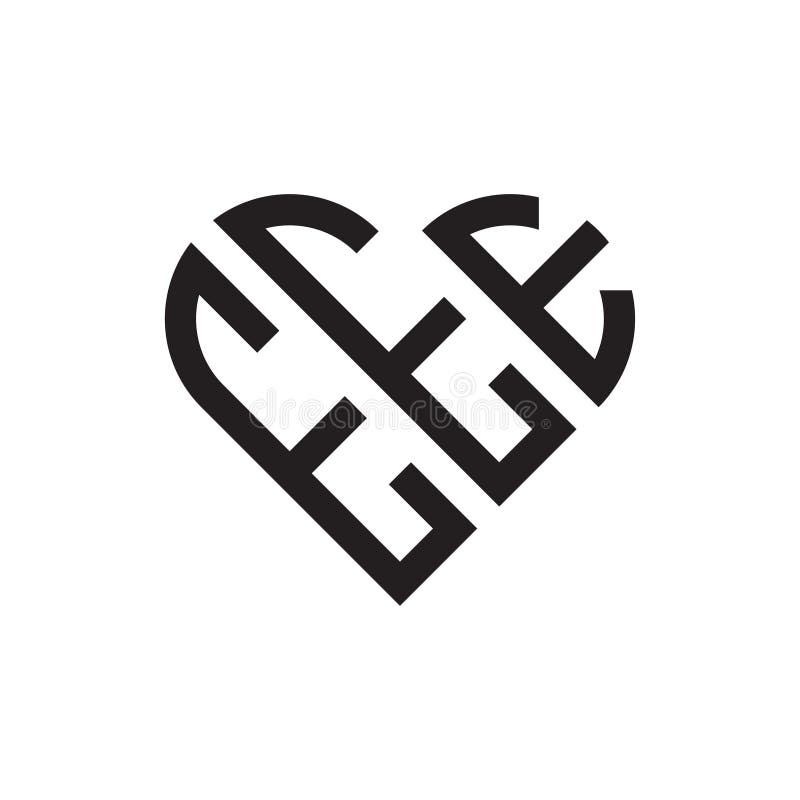 Initial Three Letter Heart Outline Logo Vector Stock Vector ...