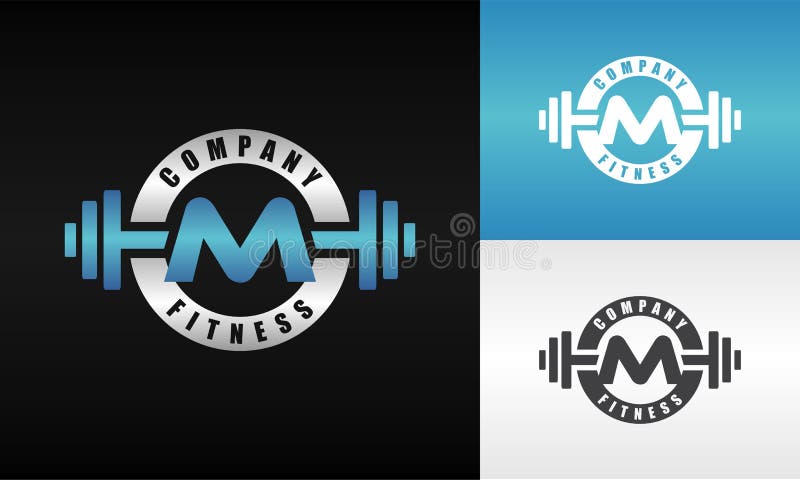 Letter M Fitness Emblem Logo Stock Vector - Illustration of template ...