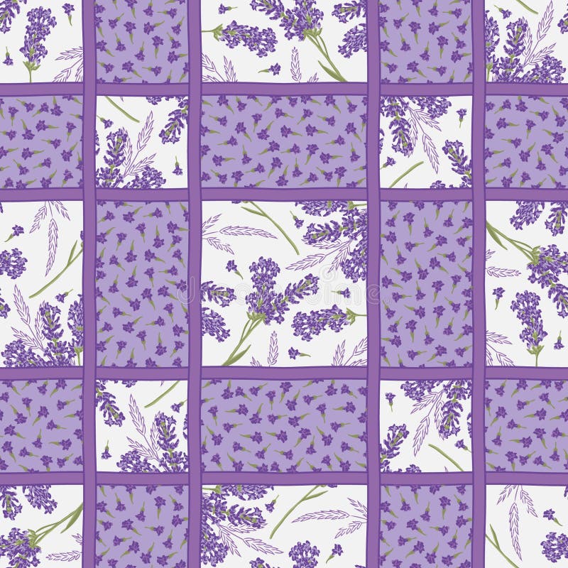 Vector Colorful Abstract Hand Drawn Seamless Patchwork Pattern With