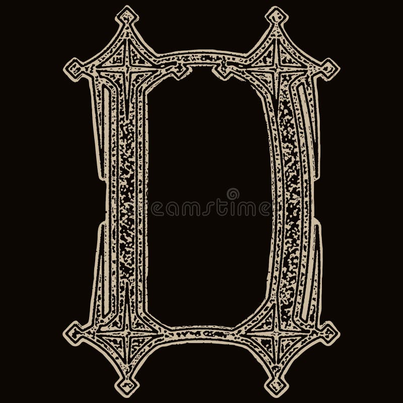 Neo-gothic Decorative Letter.Vector Medieval Font. Stock Vector ...