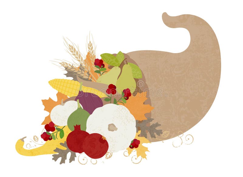 A fall harvest cornucopia stock vector. Illustration of natural - 267577326