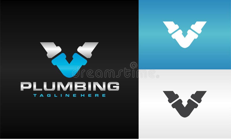 Letter V plumbing logo stock illustration. Illustration of vector ...