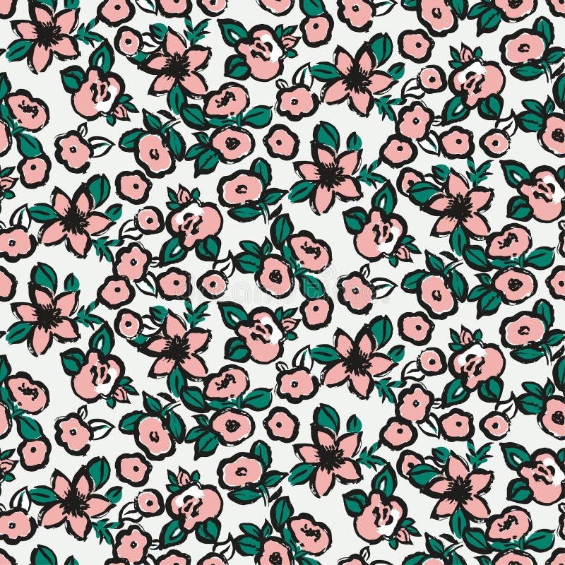 Vector Liberty Pattern. Elegant Floral Pattern in Small Flowers. Stock ...