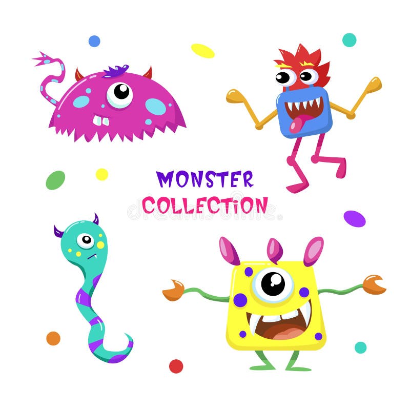 Vector Graphics. Collection of Monster Characters Stock Vector ...