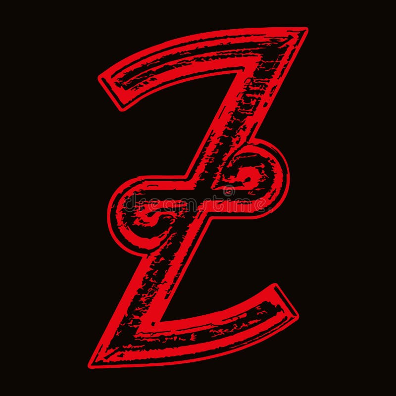 Decorative Ancient Uppercase Letter in Grunge Style.Vector Art Font ...