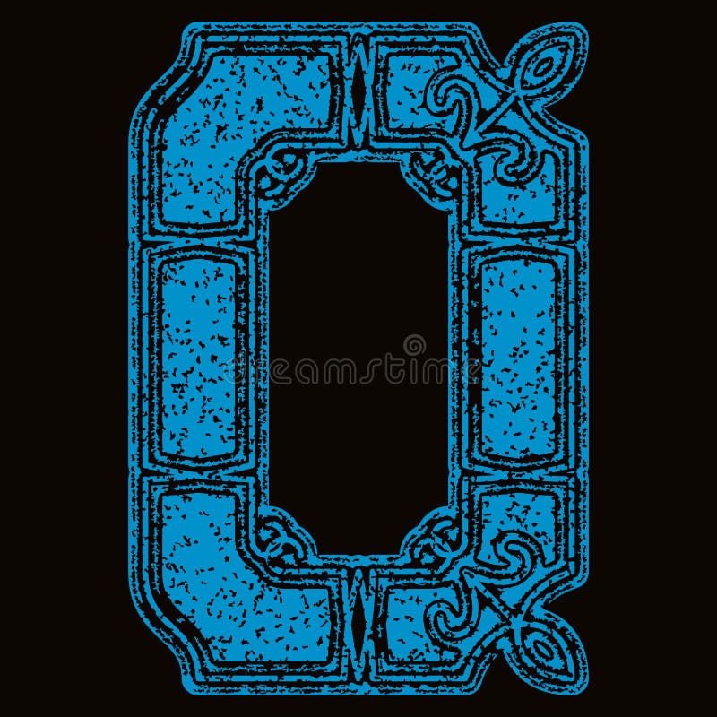 Decorative Ancient Uppercase Letter in Grunge Style.Vector Art Font ...