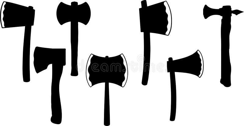 Axe Set Silhouette, Axe Set Silhouette Set, Stock Vector - Illustration ...