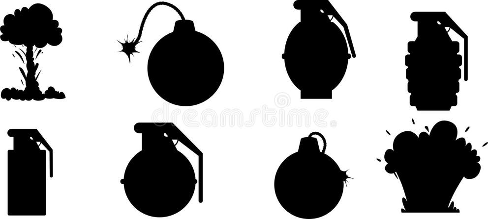 Boom Set Silhouette, Boom Set Silhouette Set, Stock Vector ...