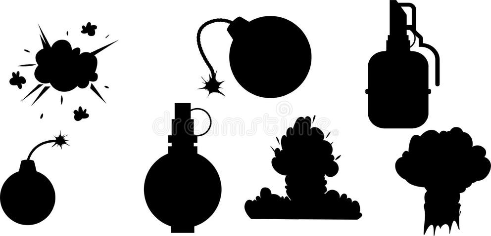 Boom Set Silhouette, Boom Set Silhouette Set, Stock Vector ...