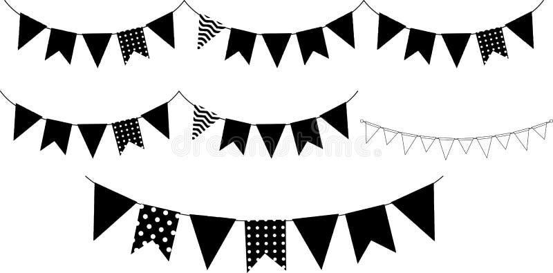 Bunting Banner Set Silhouette, Bunting Banner Set Silhouette Set, Stock ...