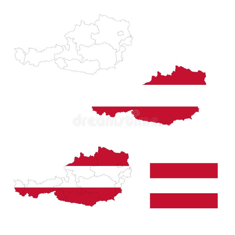 Set of Territories of the Country with the Flag of Austria Stock Vector ...