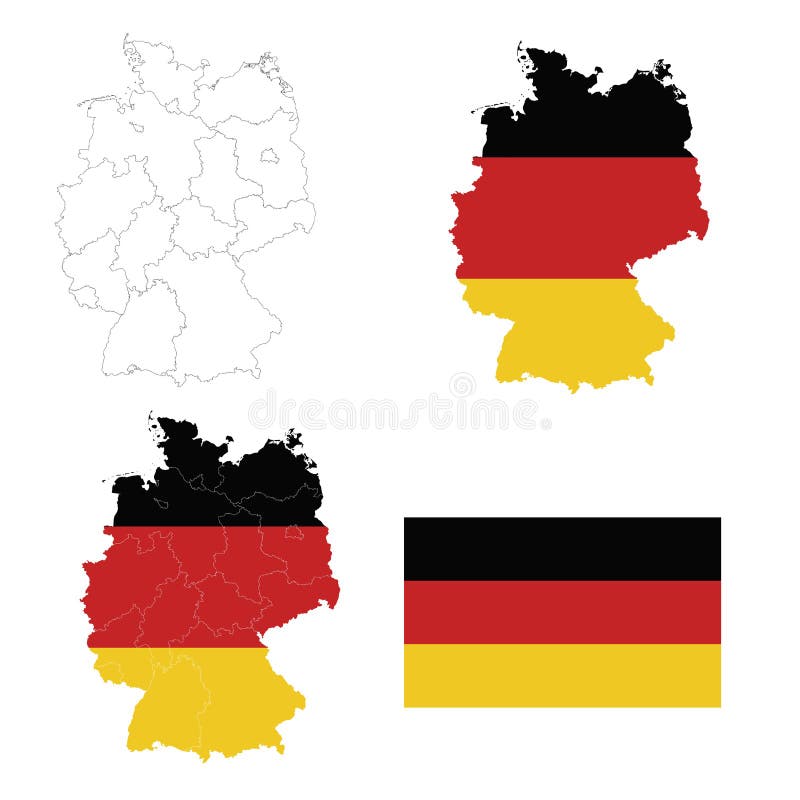 Set of Territories of the Country with the Flag of Germany Stock Vector ...