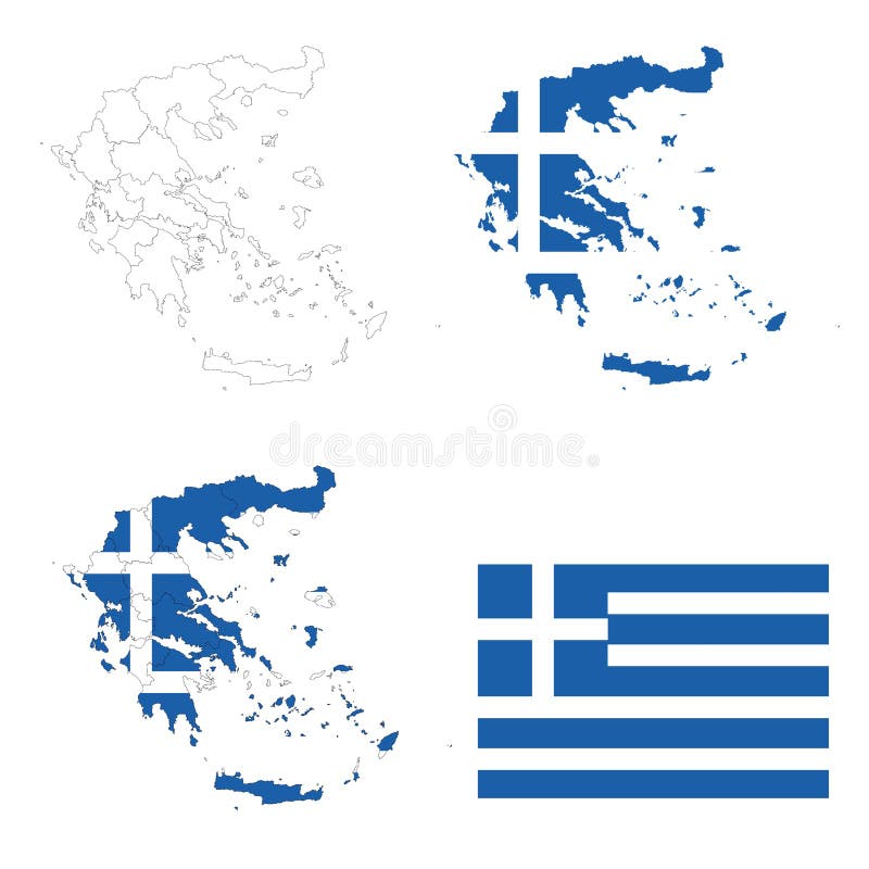 Set of Territories of the Country with the Flag of Greece Stock Vector ...