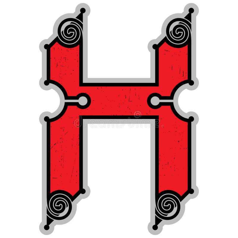 Vector Decorative Letter Isolated on White Background.Art Font. Stock ...