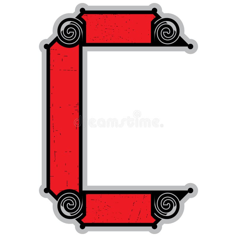 Vector Decorative Letter Isolated on White Background.Art Font. Stock ...