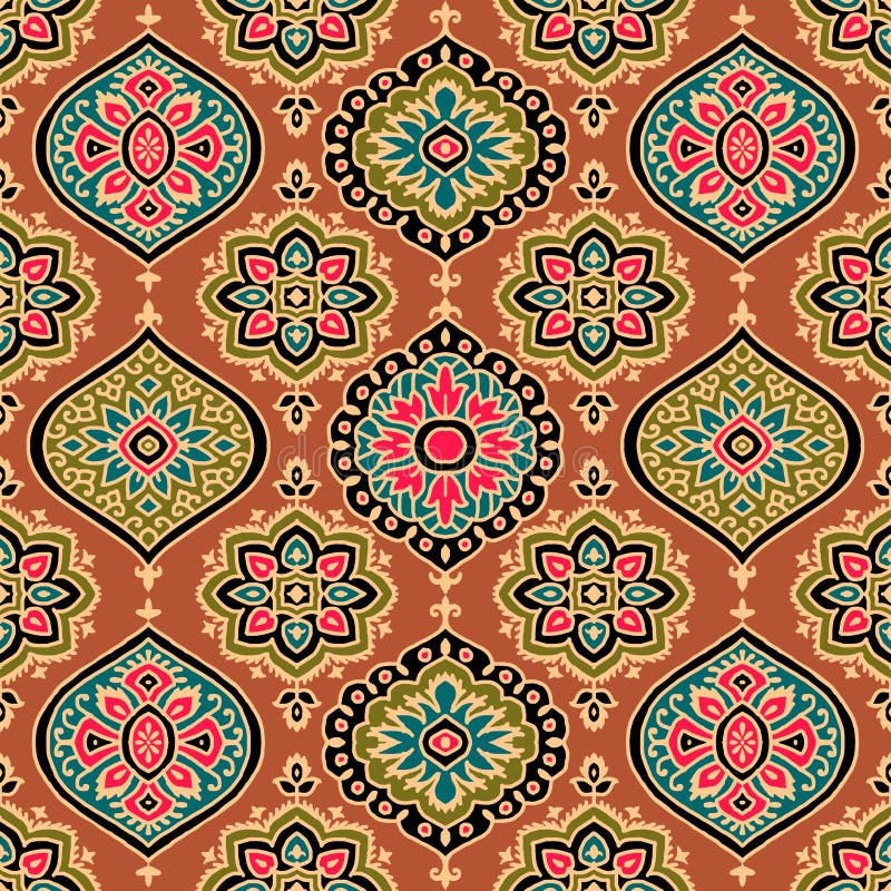 Mughal Pattern for Wallpaper Print. Vintage Islamic Motif Illustration ...