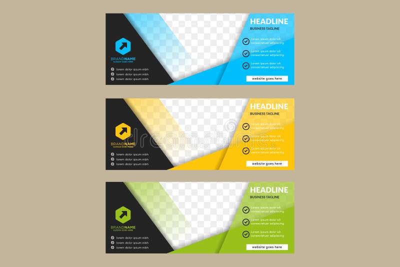 Template Set of Web Banners Standard Size with a Place for Images or ...