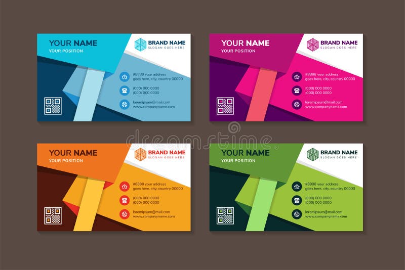 Modern Abstract Business Cards Design Template. One Side Layer Stock ...