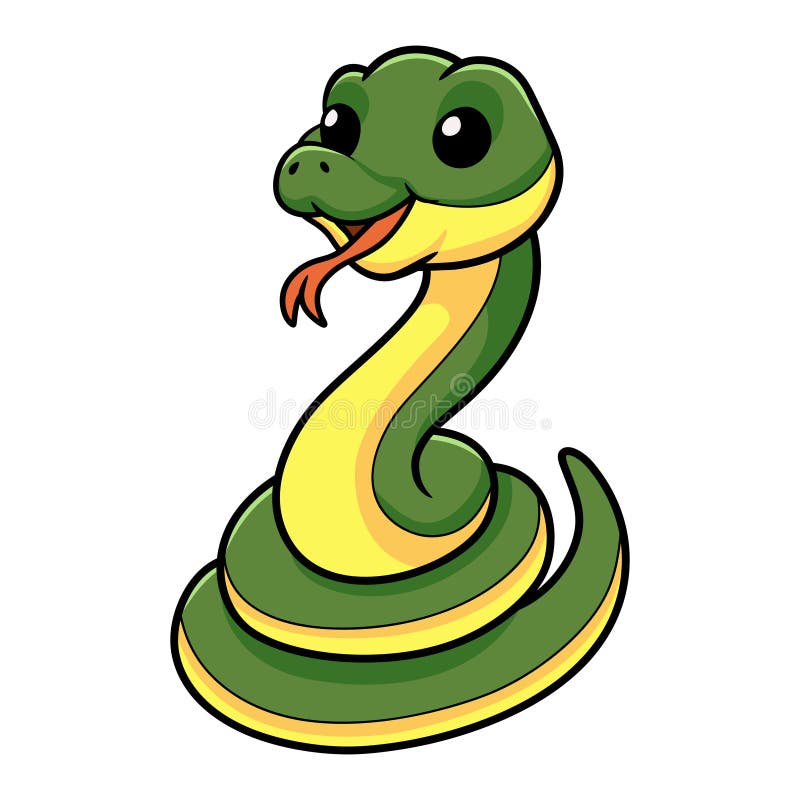 Cute Easten Racer Snake Cartoon Stock Vector - Illustration of ...