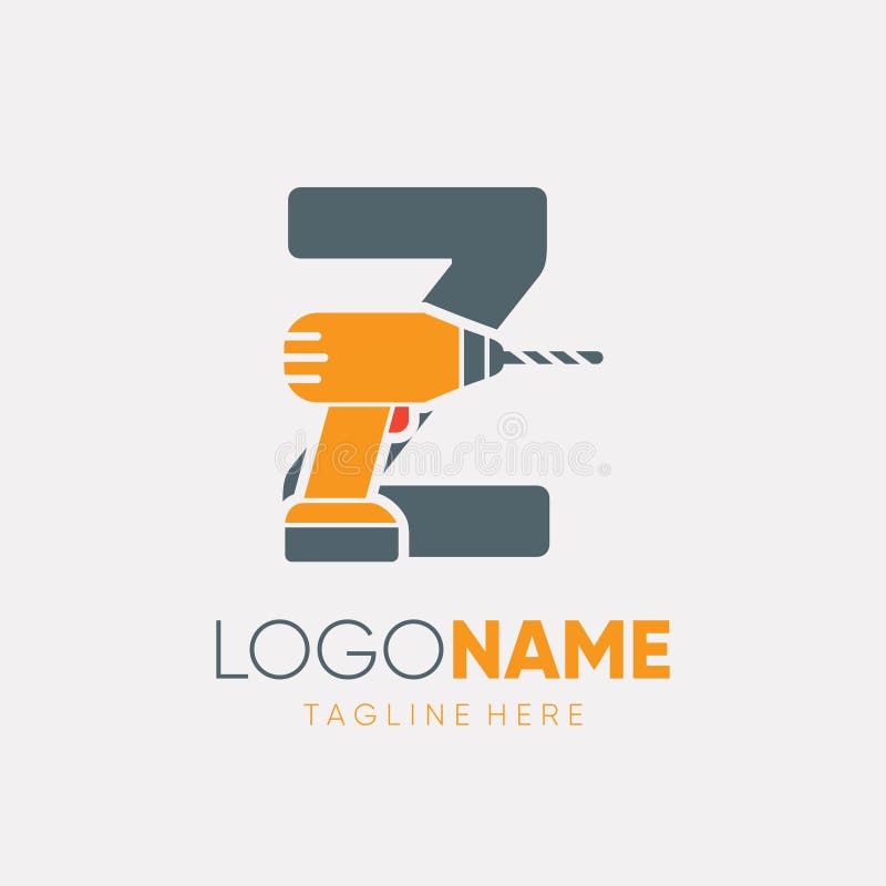 Letter Z Hand Drill Machine Logo Design Vector Icon Graphic Emblem ...