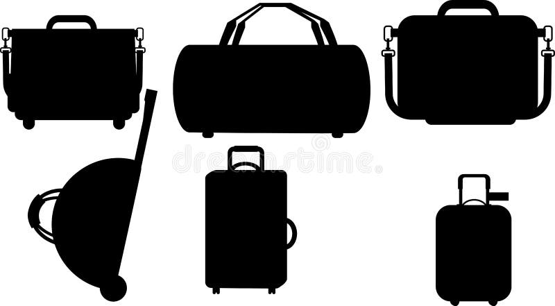 Luggage Bag Silhouette, Luggage Bag Silhouette Set, Stock Illustration ...