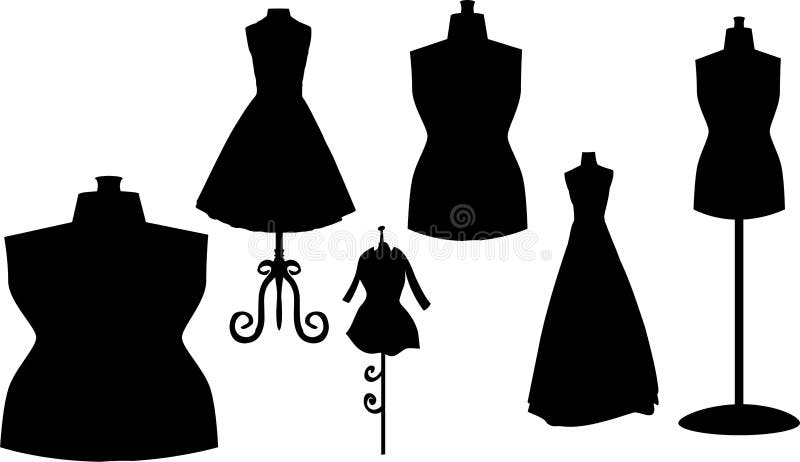 Mannequin Silhouette, Mannequin Silhouette Set, Stock Illustration ...