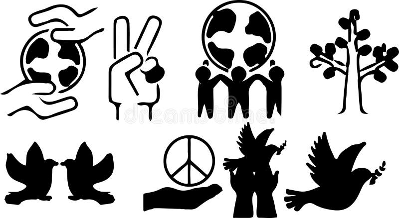 Peace Silhouette, Peace Silhouette Set, Stock Illustration ...