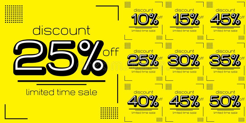 Yellow Limited Time Offer Special Offer, Coupons, and Off Discount Set ...