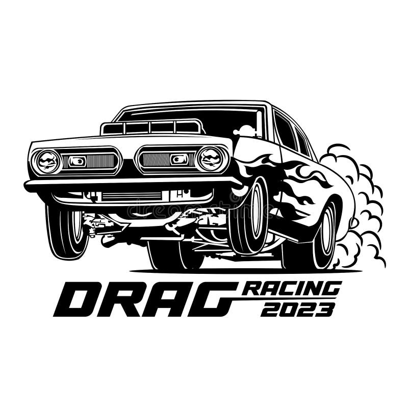 Drag Car Racing Vector Illustration Logo Design Stock Vector ...