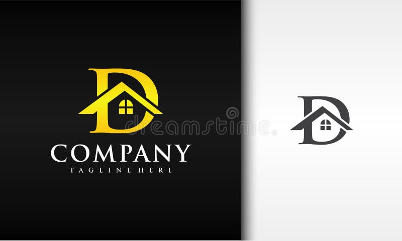 Initials D home logo stock vector. Illustration of letter - 268008080