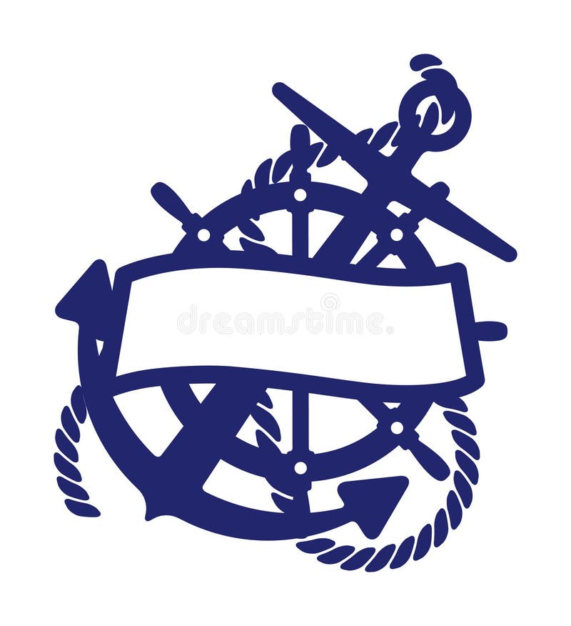 Young Sailor Name Frame with Anchor and Helm Stock Vector ...