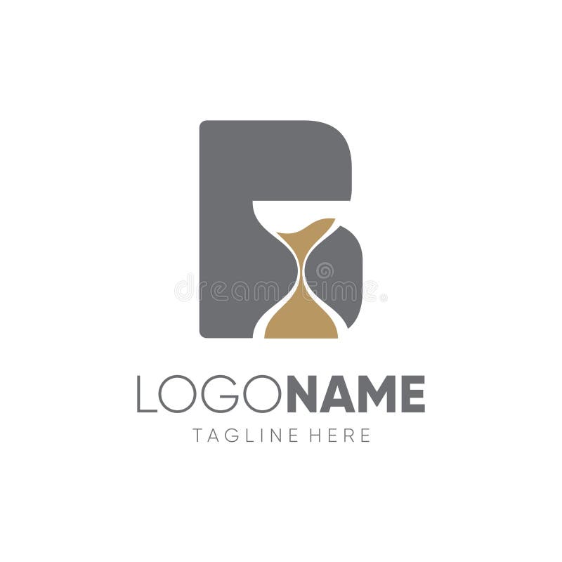 Letter B Sand Time Hourglass Logo Design Vector Icon Graphic Emblem ...
