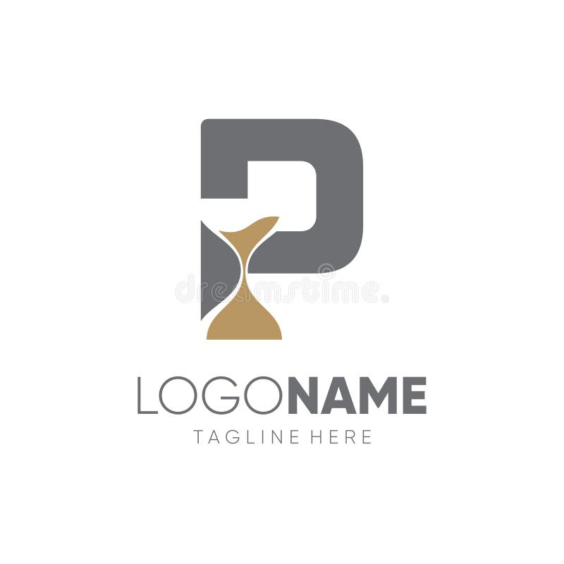 Letter P Sand Time Hourglass Logo Design Vector Icon Graphic Emblem ...