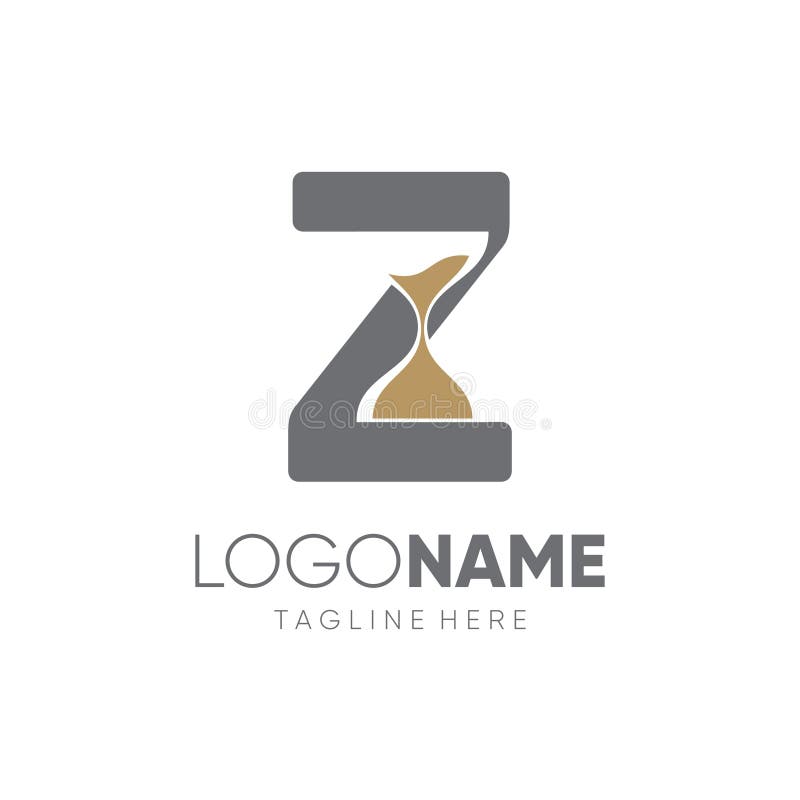 Letter Z Sand Time Hourglass Logo Design Vector Icon Graphic Emblem ...