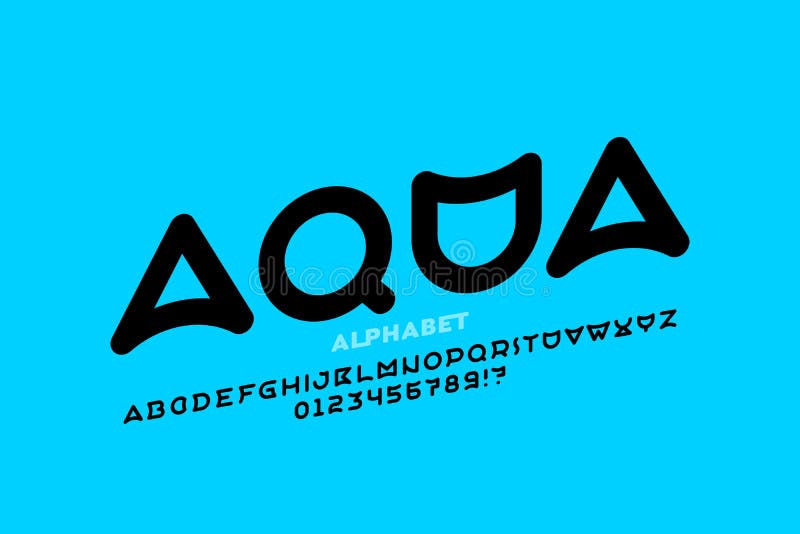 Aqua style font stock vector. Illustration of contemporary - 268105203