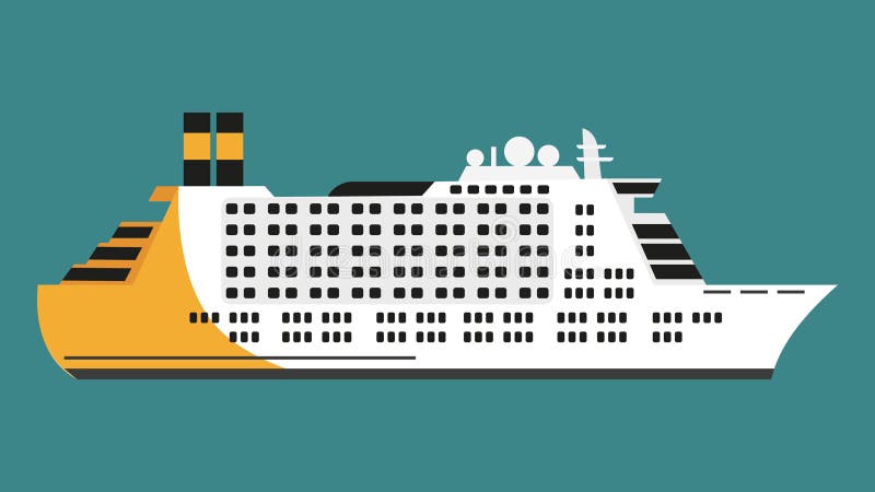 Cruise Ship - Cartoon Vector Illustration Stock Vector - Illustration ...