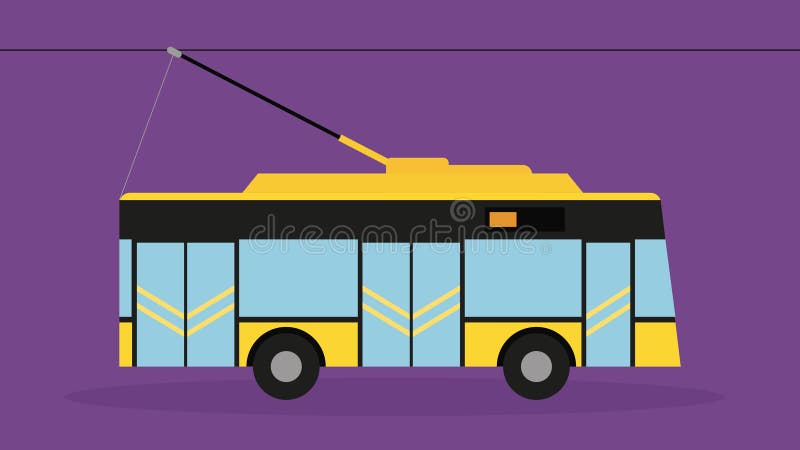 Yellow Black Trolley Bus - Illustration Stock Vector - Illustration of ...